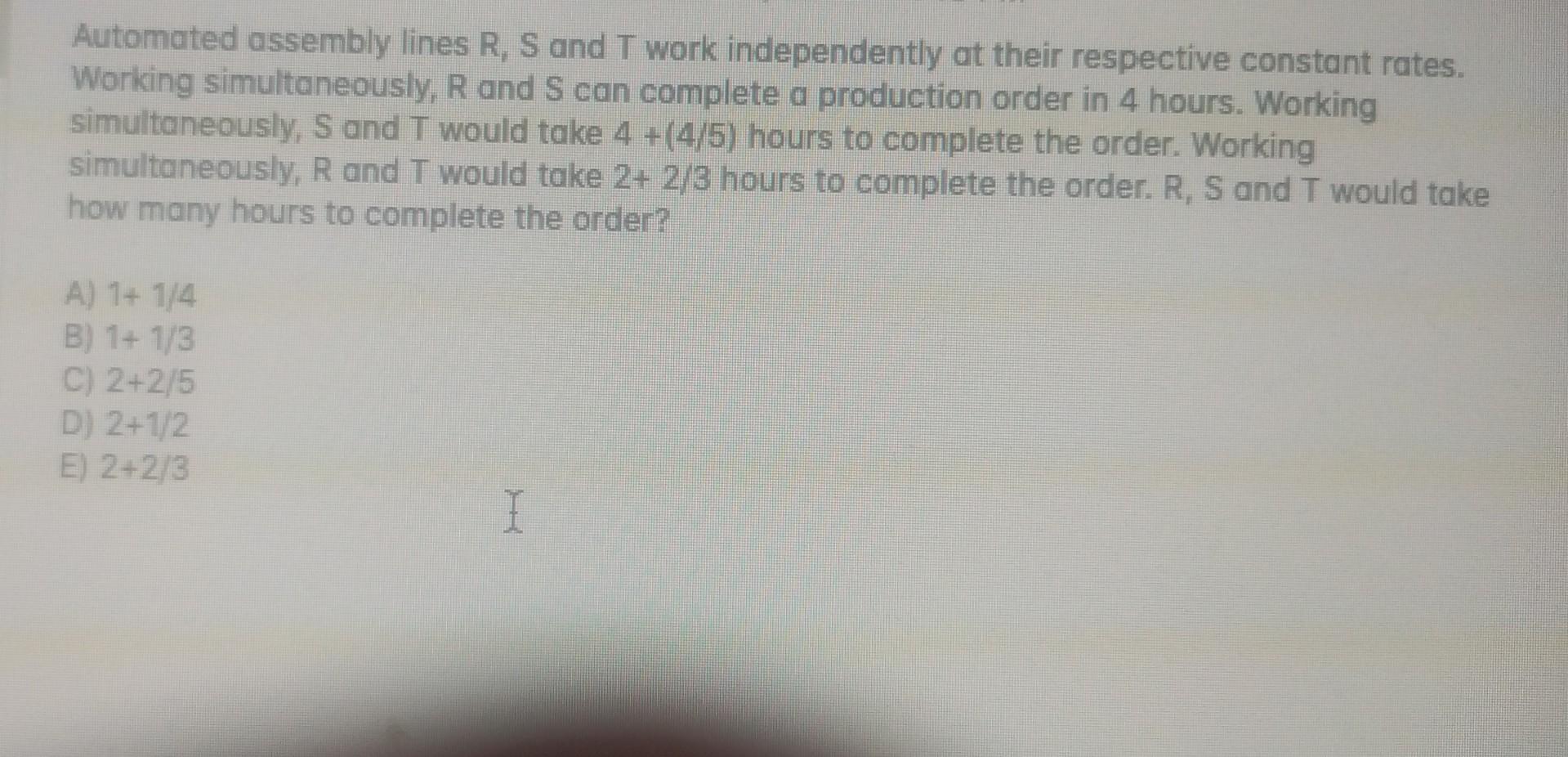 Solved Automated assembly lines R,S and T work independently | Chegg.com