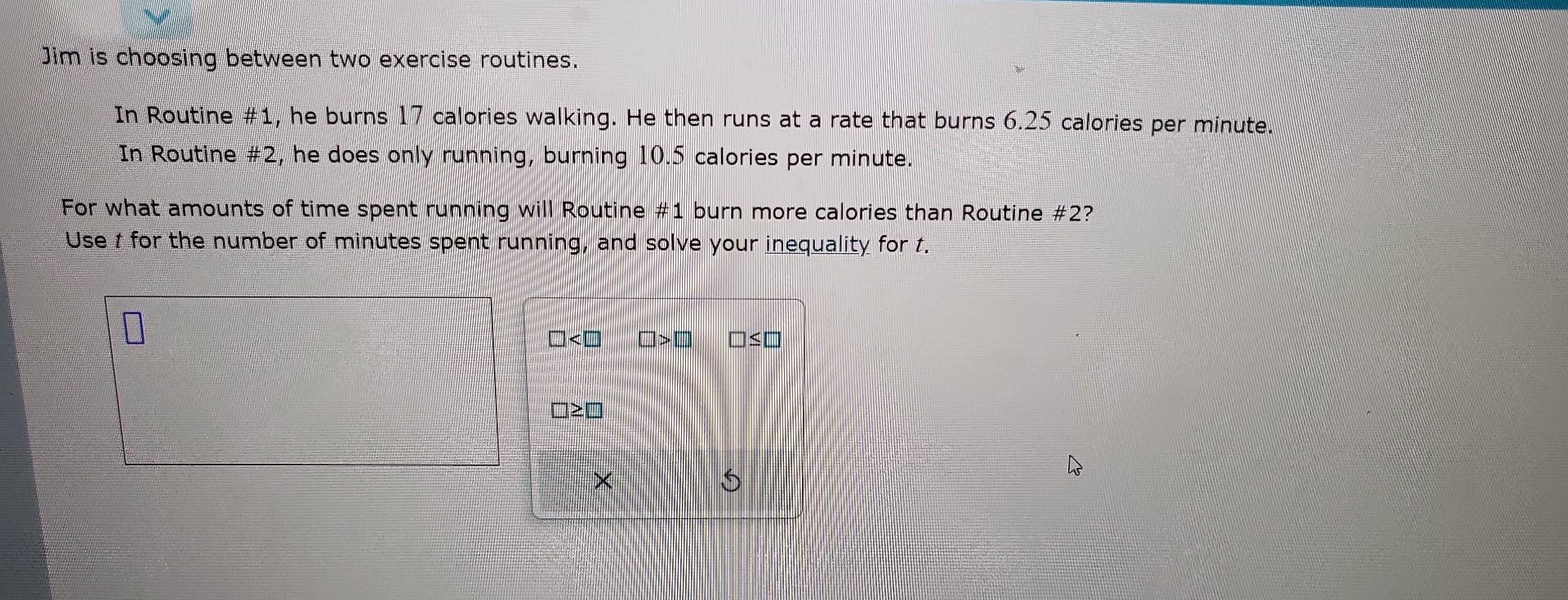 Solved Jim is choosing between two exercise routines. In | Chegg.com
