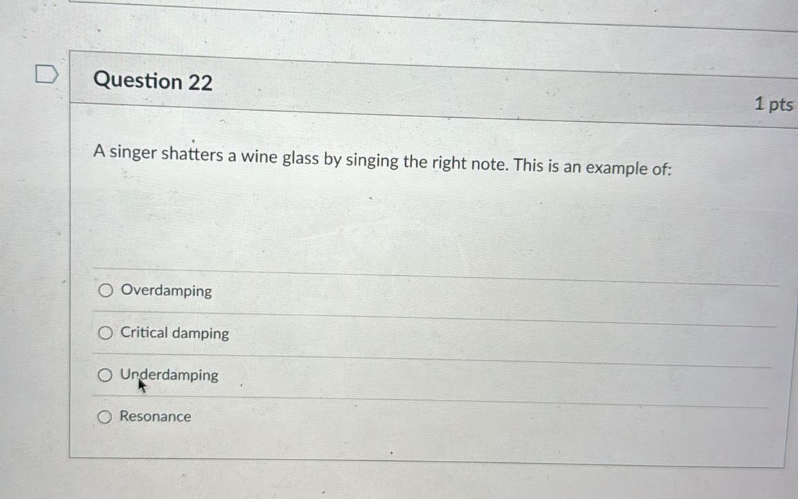 Solved Question 221 ﻿ptsA singer shatters a wine glass by | Chegg.com