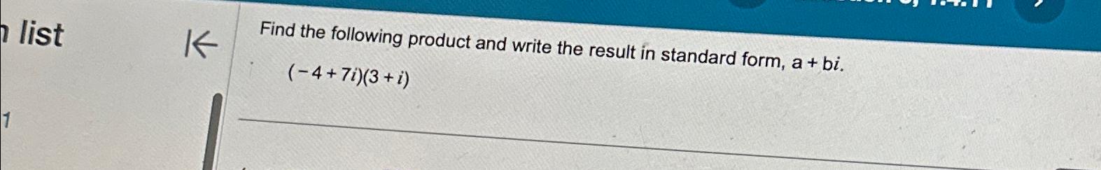 Solved Find the following product and write the result in | Chegg.com