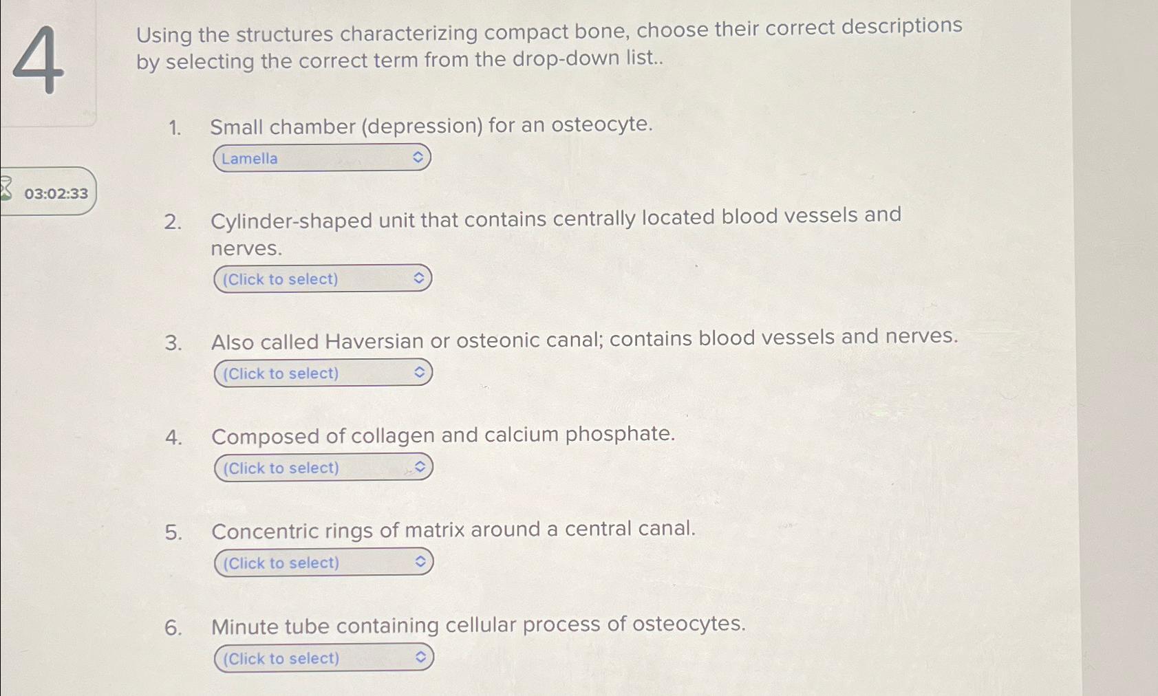 4Using the structures characterizing compact bone, | Chegg.com
