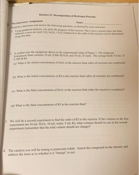 Solved Pre-laboratory Assignment Name: Read the experiment | Chegg.com