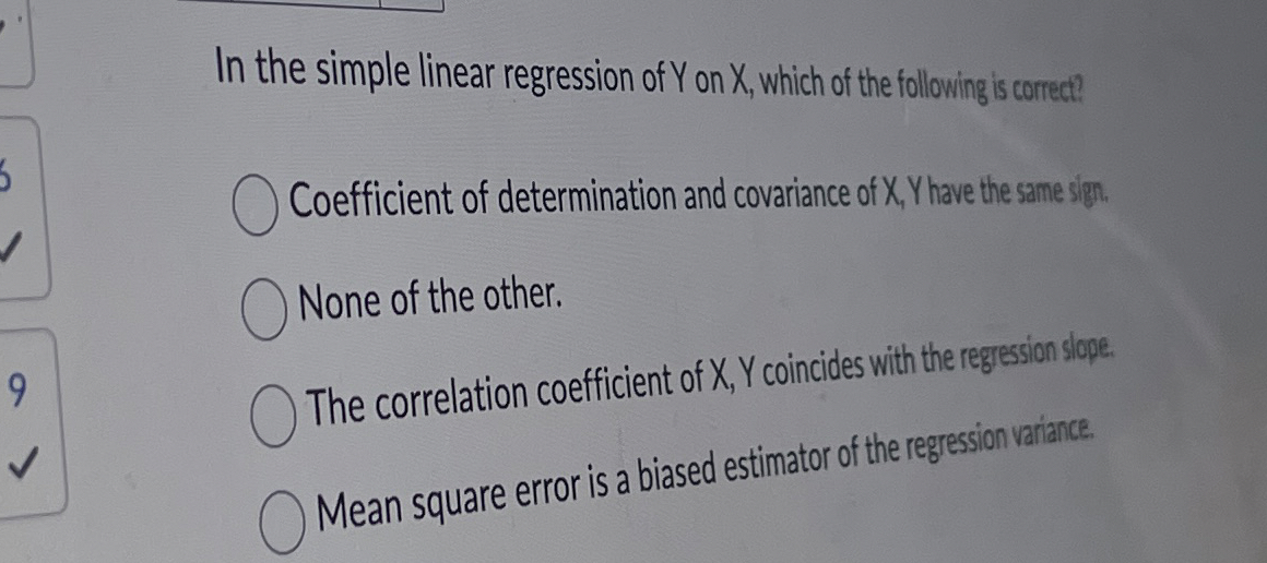In the simple linear regression of Y ﻿on x, ﻿which of | Chegg.com