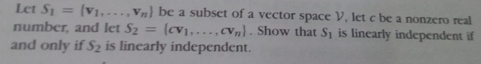Solved Let S1={v1,dots,vn} ﻿be a subset of a vector space V, | Chegg.com