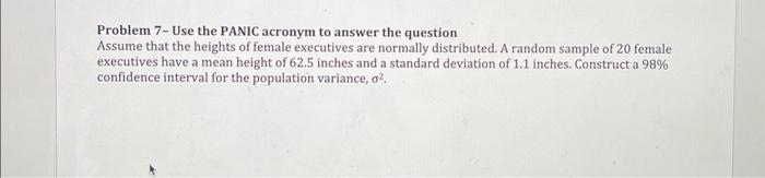 Solved Problem 7- Use the PANIC acronym to answer the | Chegg.com