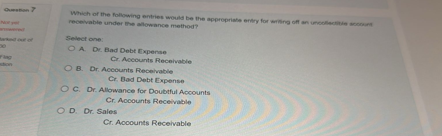 Solved Which of the following entries would be the | Chegg.com