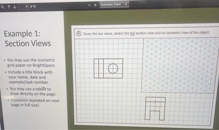 Solved Example 1: (A) Given the two views, sketch the full | Chegg.com