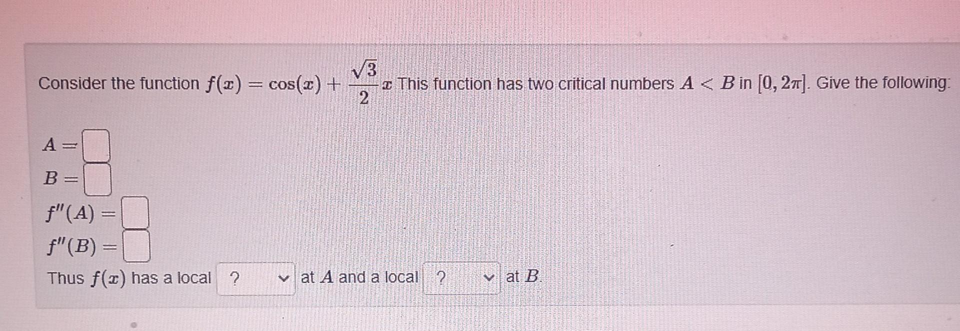 Solved Consider the function f(x)=cos(x)+23x This function | Chegg.com