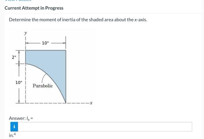 Solved Current Attempt in Progress Determine the moment of | Chegg.com