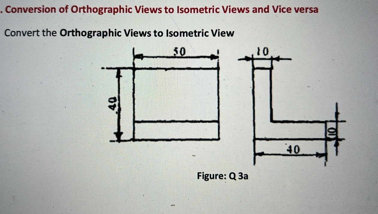 Solved . ﻿Conversion of Orthographic Views to Isometric | Chegg.com