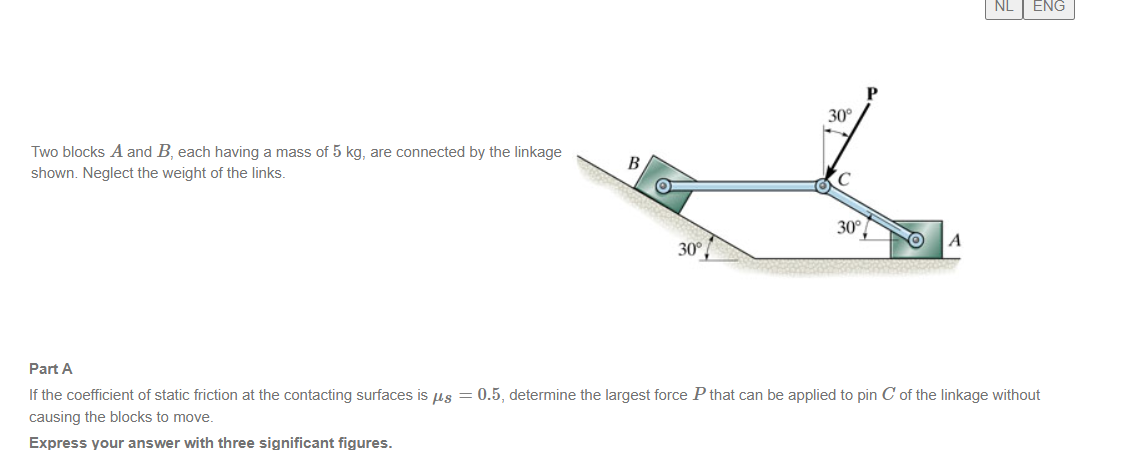 Part A If the coefficient of static friction at the | Chegg.com