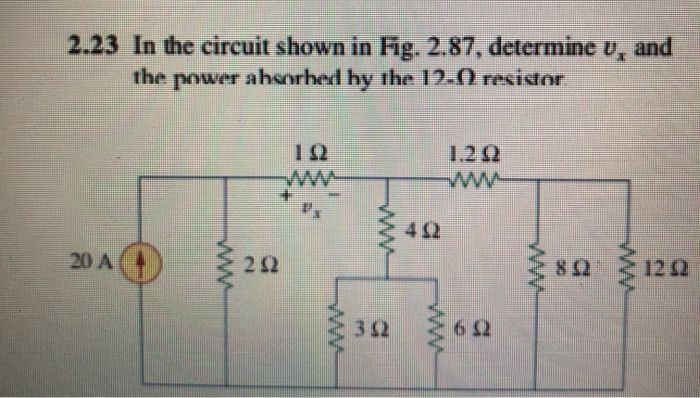 Solved determine vx and the power absorbed by the 12 ohm | Chegg.com