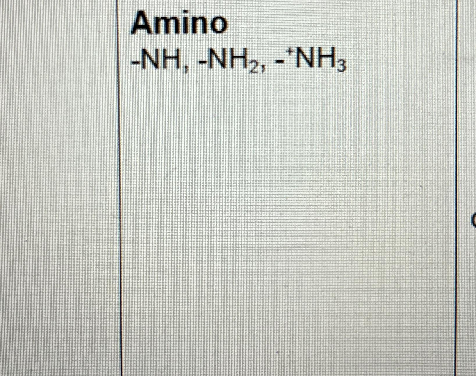 Solved Amino-NH,-NH2,-?+NH3 | Chegg.com