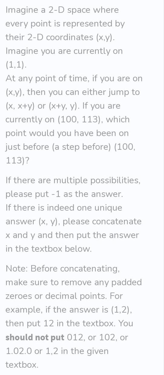 Solved Imagine a 2-D space where every point is represented | Chegg.com
