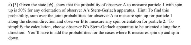Solved 2. [9] The spin singlet state and the EPR experiment | Chegg.com