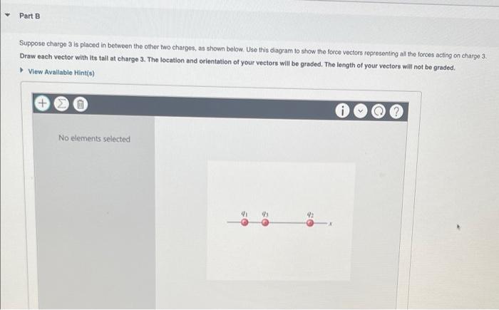 Solved Part B Suppose charge 3 is placed in between the | Chegg.com