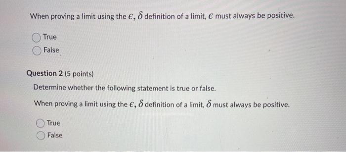 Solved When proving a limit using the e, definition of a | Chegg.com