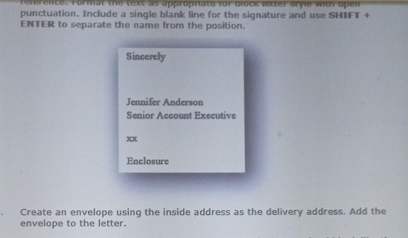 Solved 1. In the blank paragraph below the letterhead, key | Chegg.com