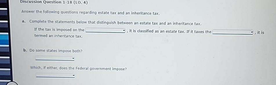 Solved Discussion Question 1-18 (L0.4)Answer the following | Chegg.com