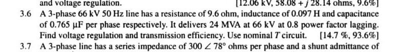 Solved and voltage regulation. | Chegg.com