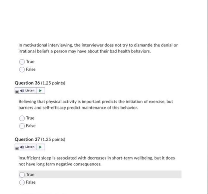 Solved In motivational interviewing, the interviewer does | Chegg.com