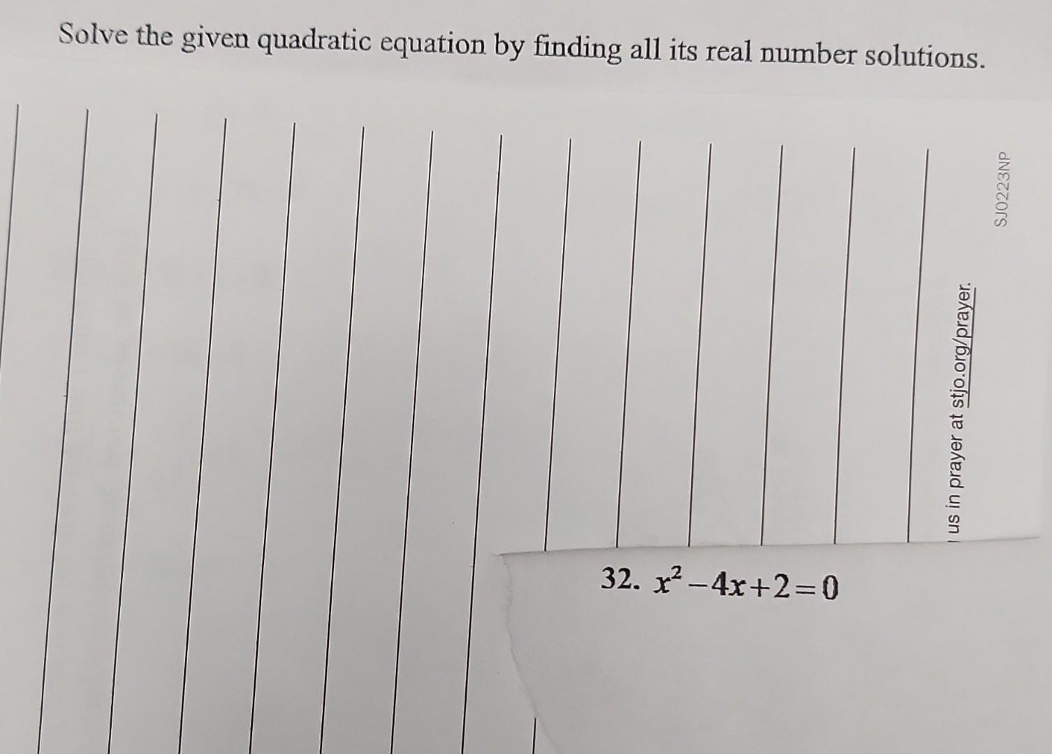 Solve the given quadratic equation by finding all its | Chegg.com
