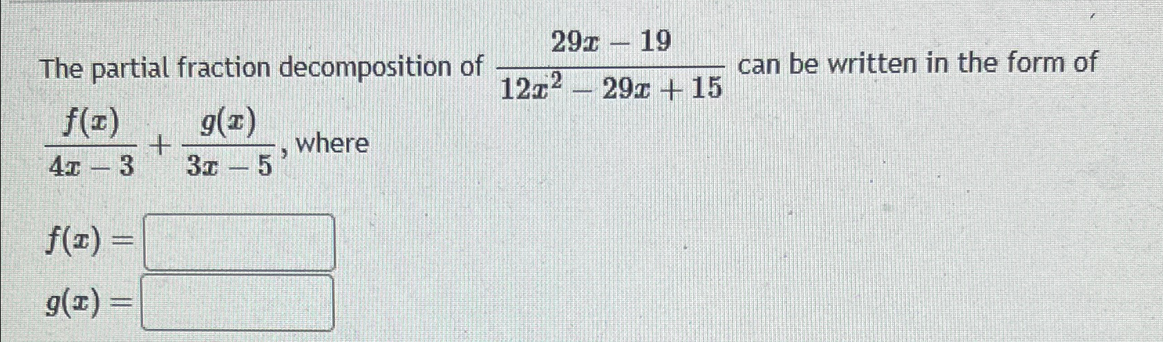 Solved The partial fraction decomposition of | Chegg.com