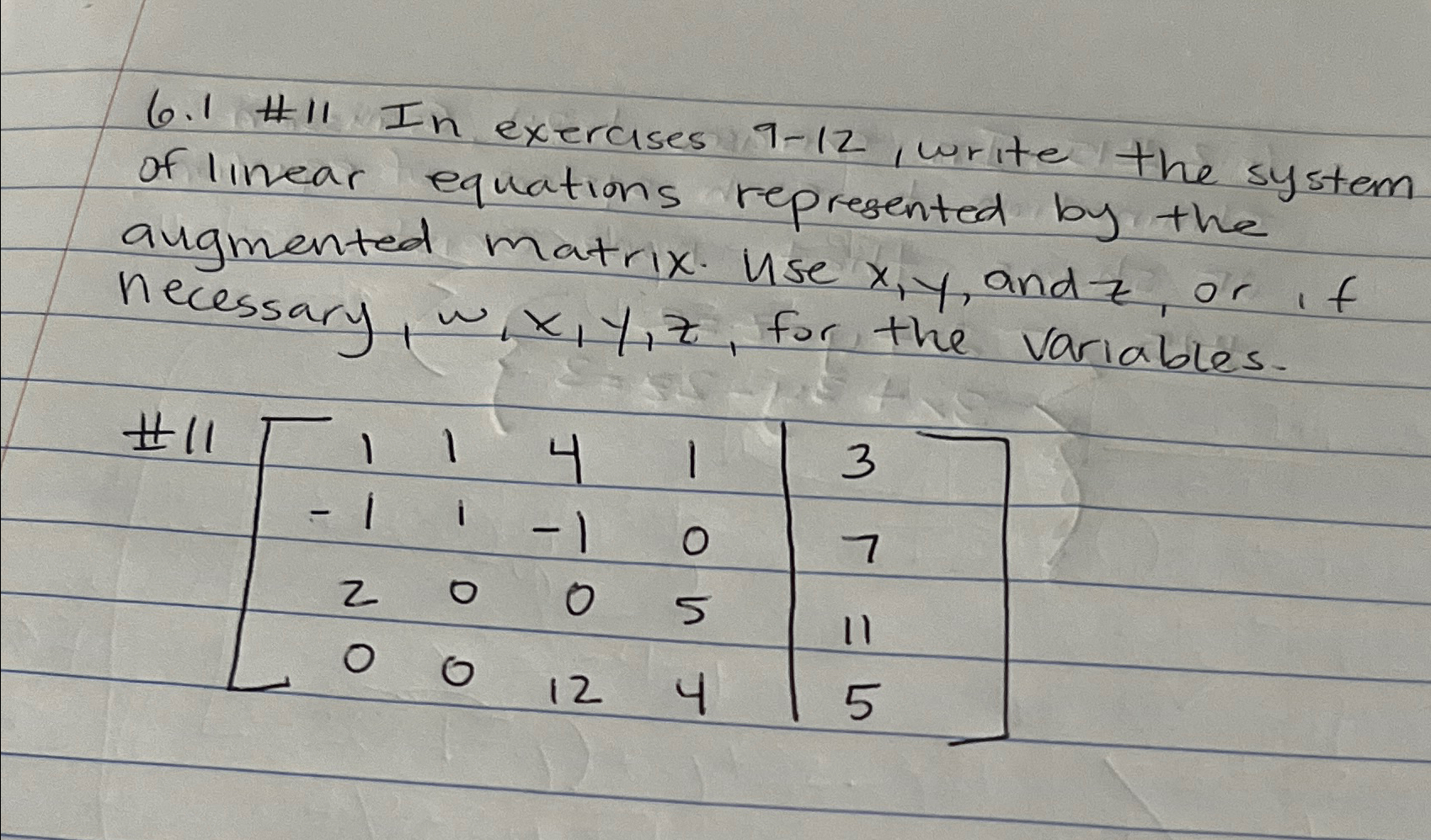 Solved 6.1 ﻿#11 ﻿In exercises 9-12, ﻿write the system of | Chegg.com
