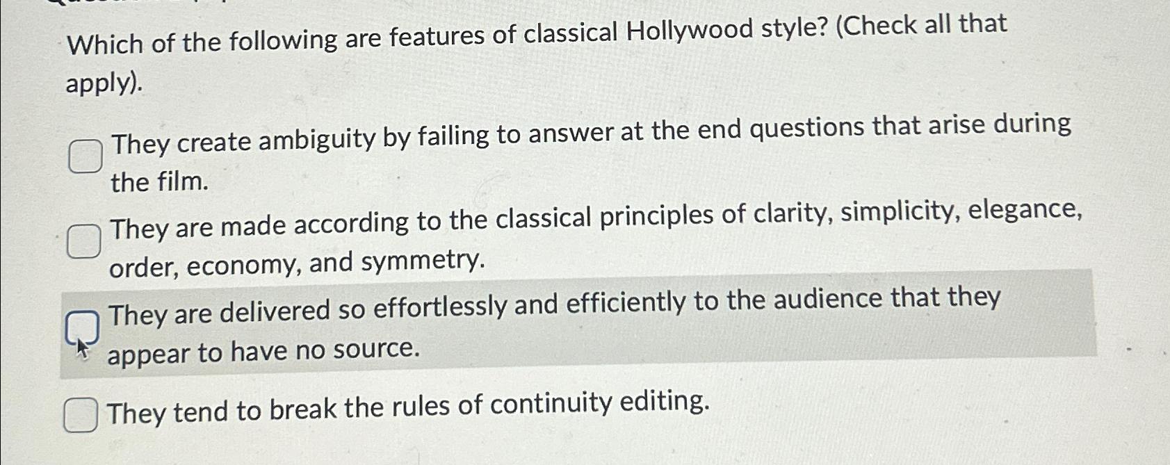 Solved Which of the following are features of classical | Chegg.com