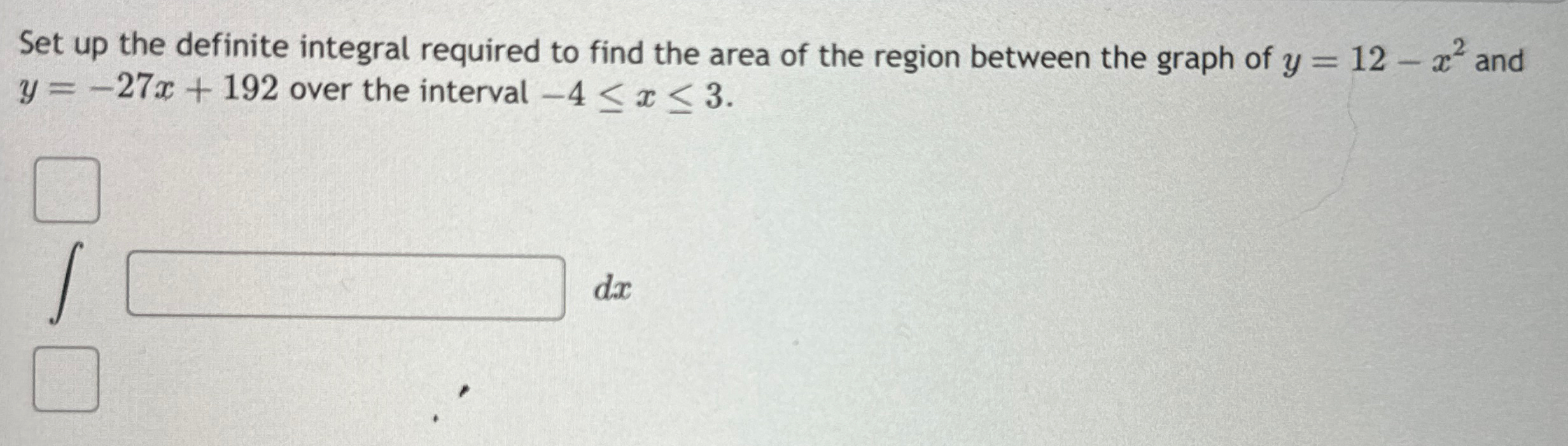 Solved Set up the definite integral required to find the | Chegg.com