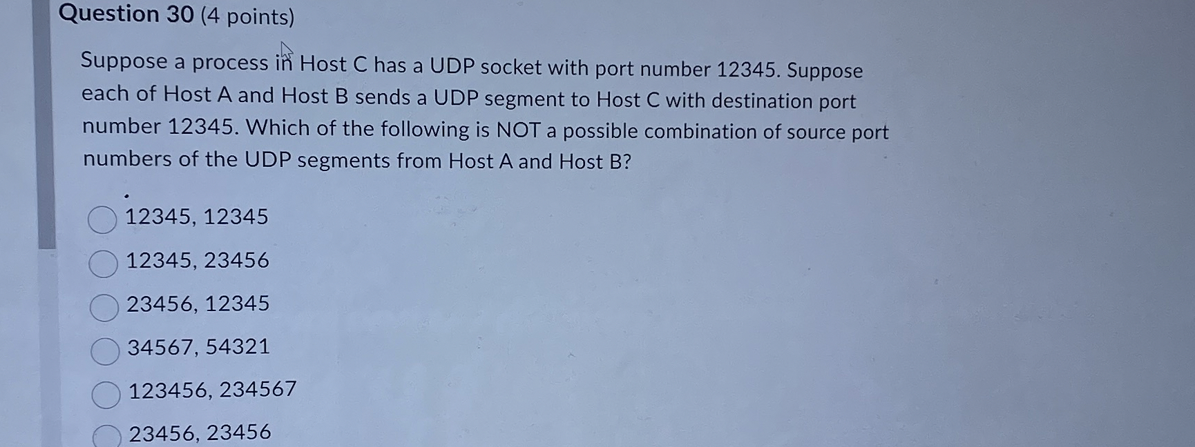 Solved Question 30 (4 ﻿points)Suppose a process in Host C | Chegg.com