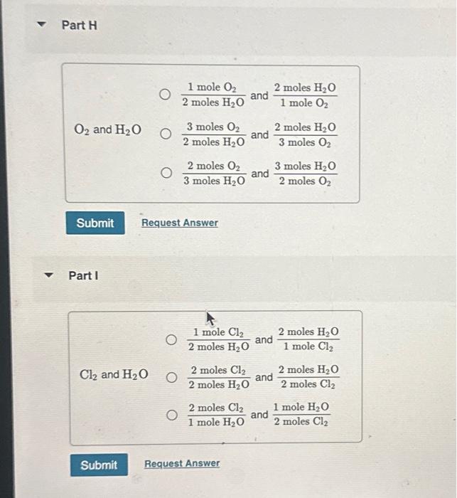 Solved Choose the mole-mole factors for each of the | Chegg.com