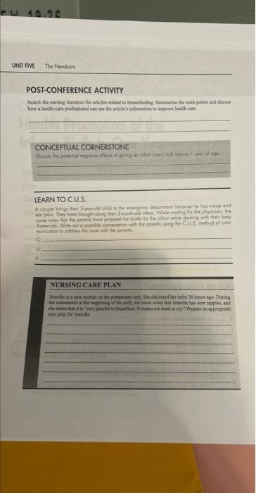 Solved POST-CONFERENCE ACTIVITY CONCEPTUAL CORNERSTONE LEARN | Chegg.com