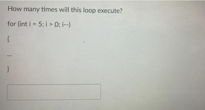 Solved How many times will this loop execute? for (int | Chegg.com