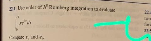 Solved 22.1 Use order of hº Romberg integration to evaluate | Chegg.com