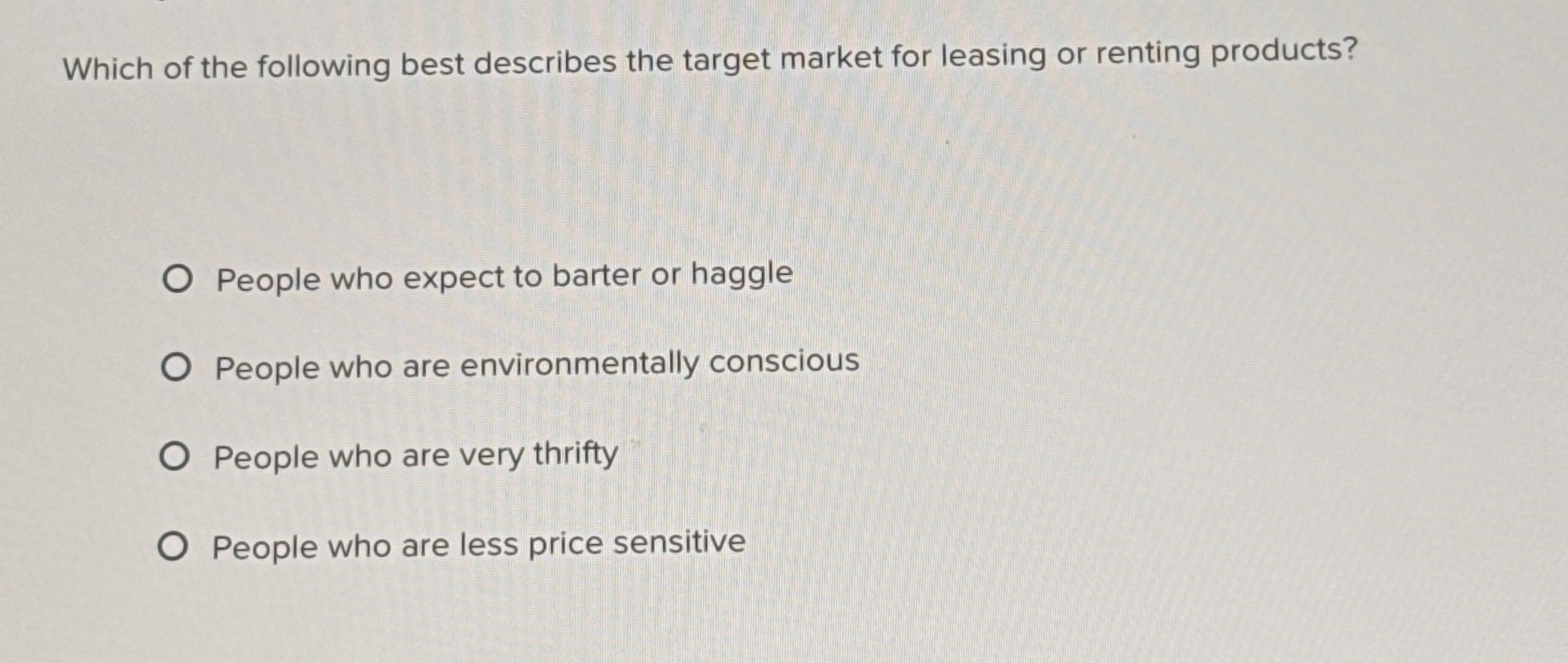 Solved Which of the following best describes the target | Chegg.com