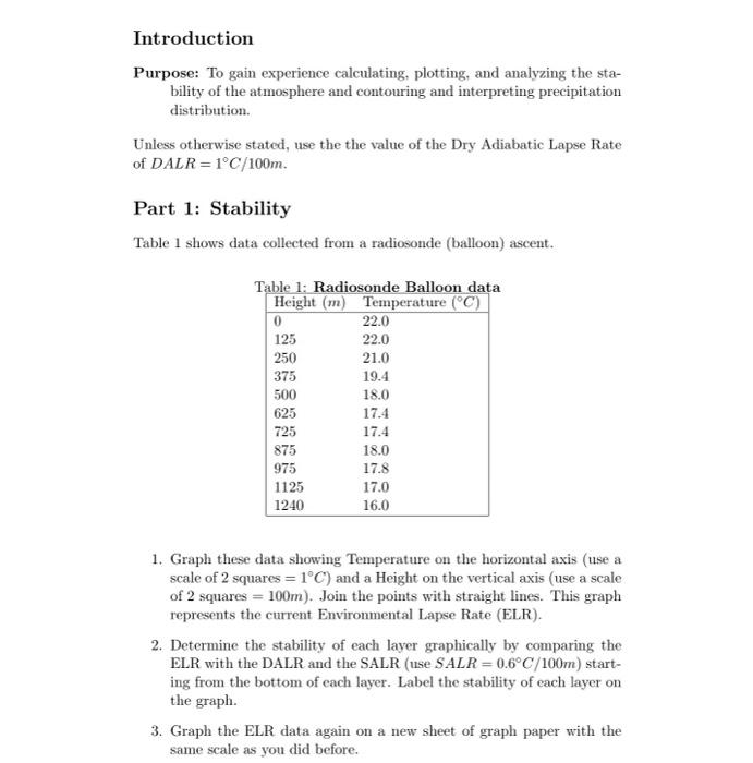 Introduction Purpose: To gain experience calculating, | Chegg.com