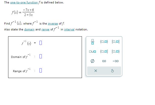 Solved The One To One Function F ﻿is Defined 