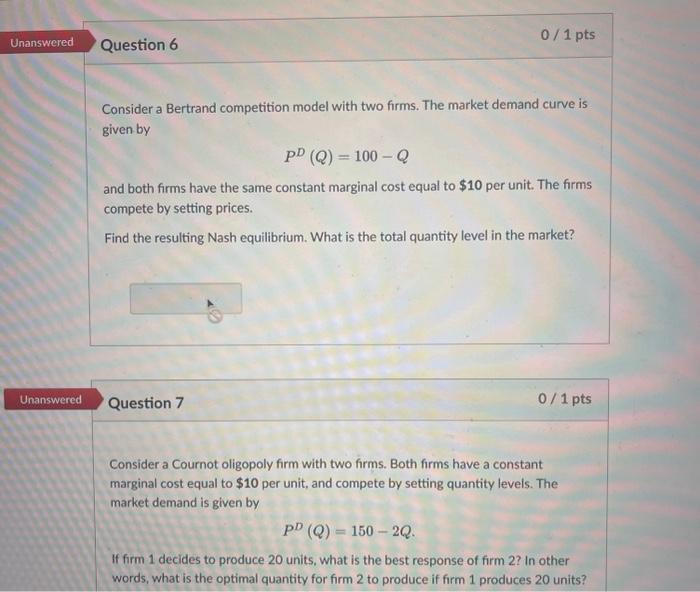 Solved Consider a Bertrand competition model with two firms. | Chegg.com