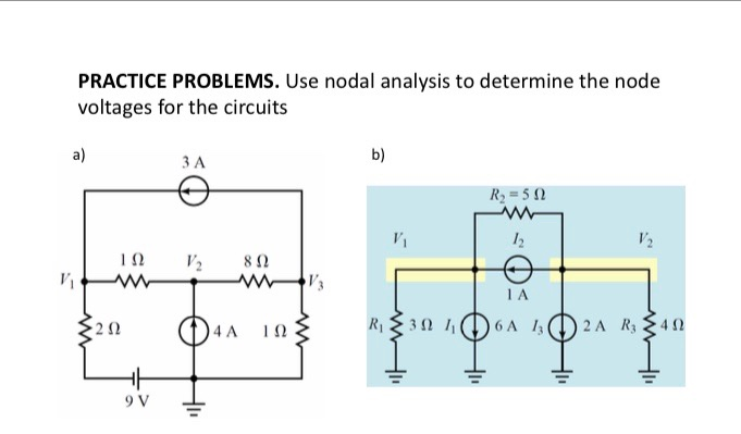 Solved PRACTICE PROBLEMS. Use nodal analysis to determine | Chegg.com