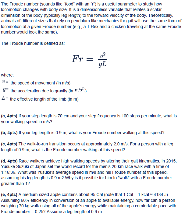 Solved The Froude number (sounds like "food" with an "r") | Chegg.com
