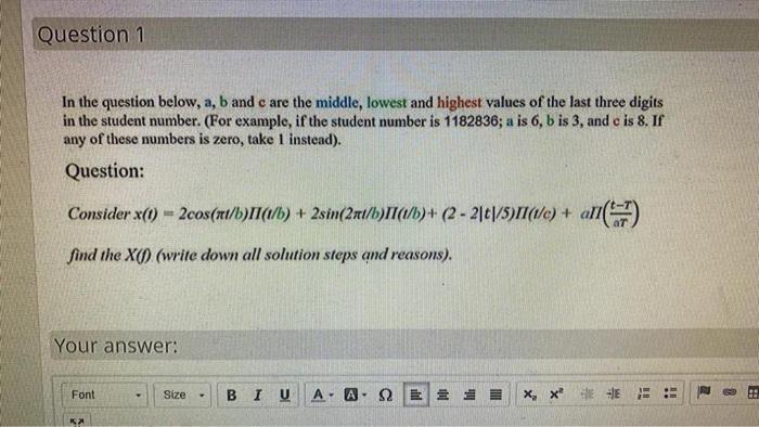 Question 1 In the question below, a, b and c are the | Chegg.com