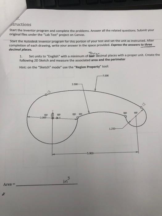 Solved structions Start the Inventor program and complete | Chegg.com