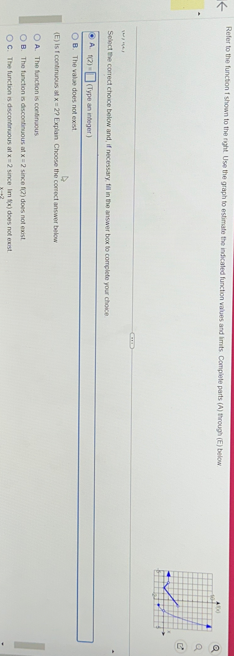 Solved Refer to the function f ﻿shown to the right. Use the | Chegg.com