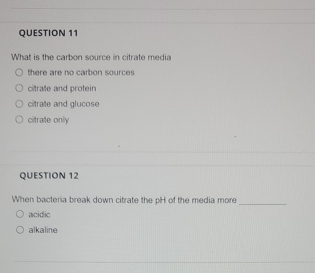 Solved What Is The Carbon Source In Citrate Media There Are