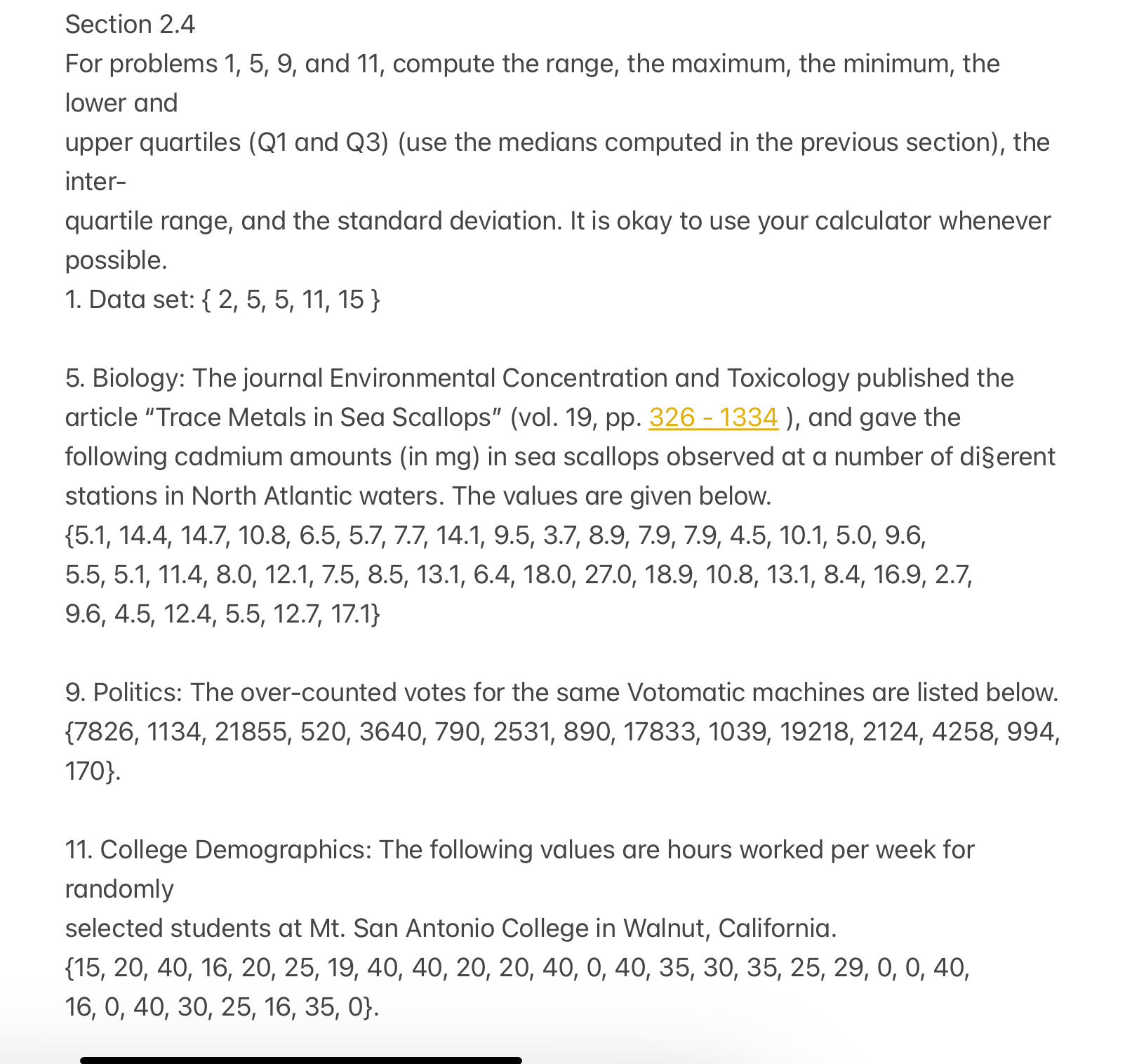 Solved Section 2.4For problems 1, 5, 9, ﻿and 11, ﻿compute | Chegg.com