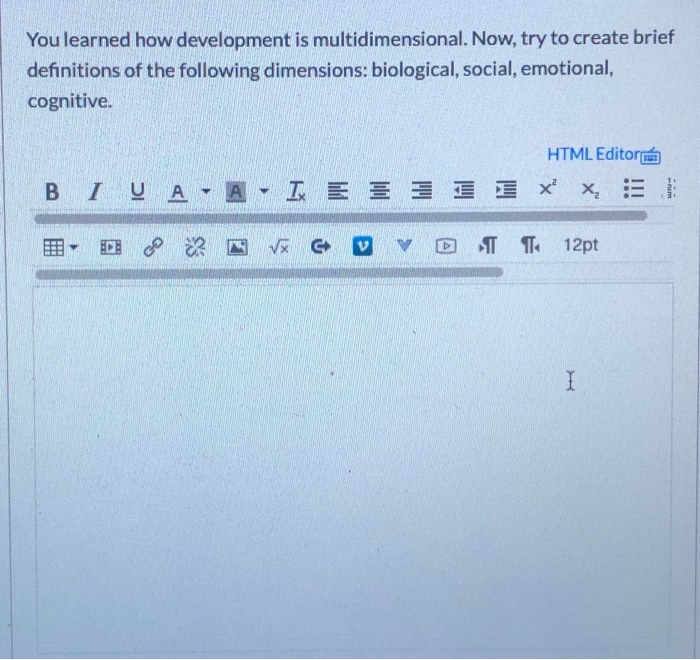 Solved You learned how development is multidimensional. Now, | Chegg.com