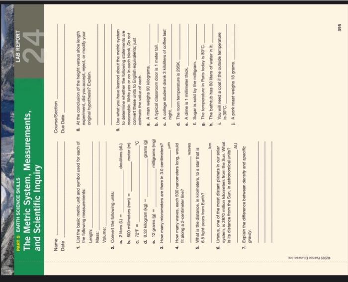 Solved Name Course/Section Date Due Date 1. List the basic | Chegg.com