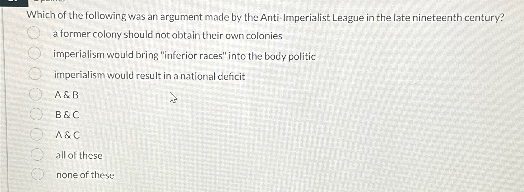 Solved Which of the following was an argument made by the | Chegg.com