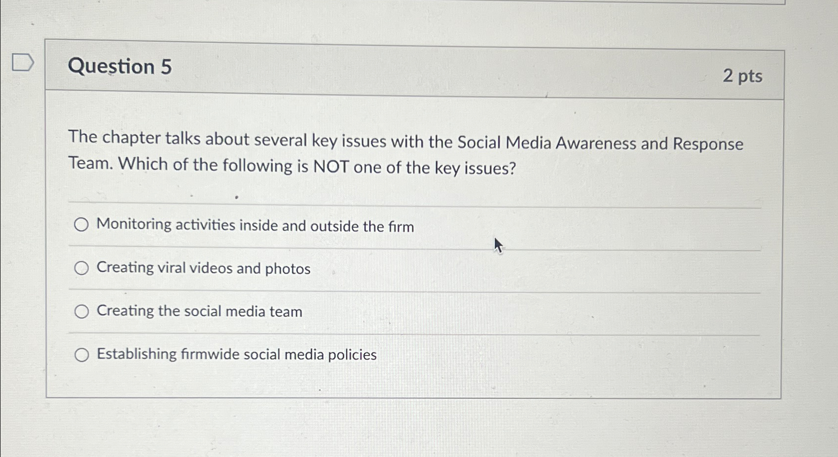 Solved Question 52 ﻿ptsThe chapter talks about several key | Chegg.com